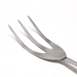 Mid Century Three Tine Stainless Heavy Duty Ergo Black Composite Handle Cooks Chefs Meat Turning ...