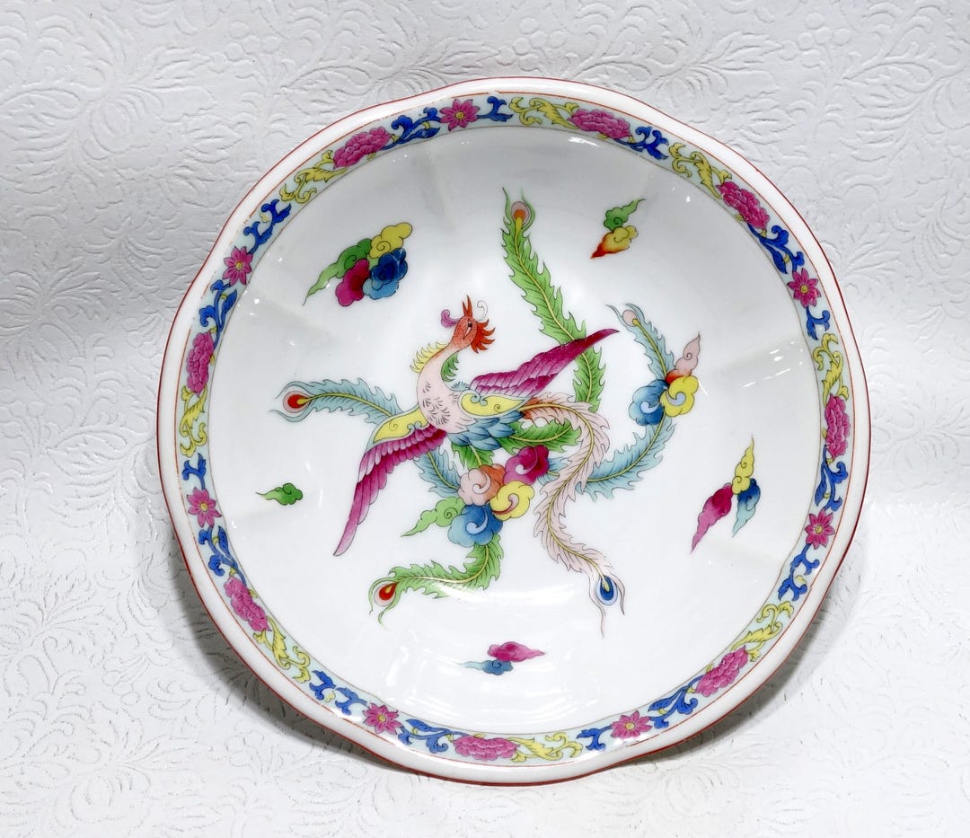 Vintage Chinese Export Hand Painted Phoenix Fine Bone China Large ...
