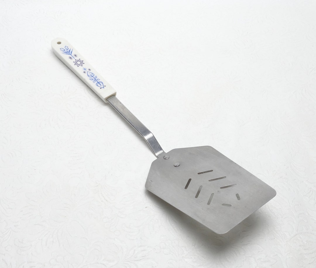 Mid Century Ace USA Carousel Blue Tulips Handle 12 Short Slotted Turner ...