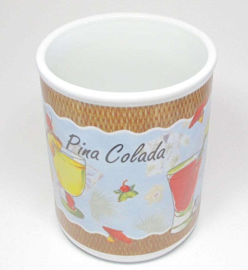 Vintage Ceramic Barware Cocktail Ice Bucket Utensil Holder | Etsy