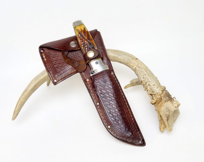 1930's Case XX Tested Hatchet Knife Combo Set Jigged Green Bone Scales ...