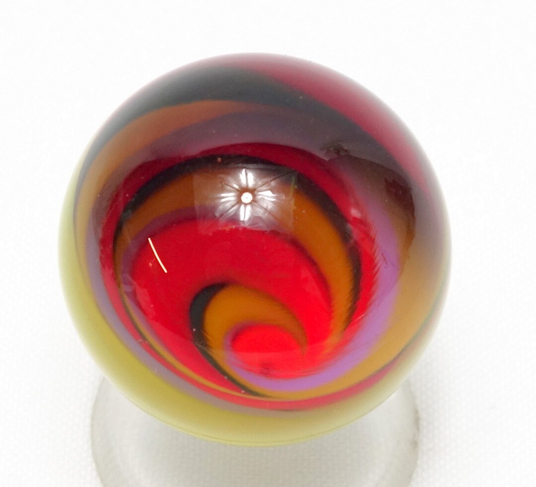 Vintage Lime Capped Rainbow Cherry Funnel Vortex 1.34" Artist Signed ...