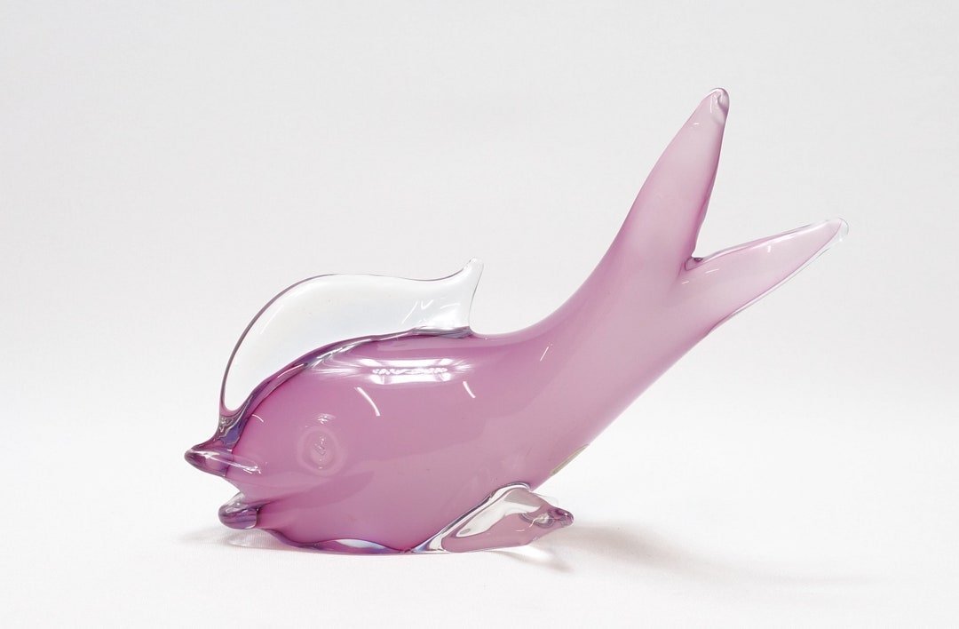 1950's Murano Archimede Seguso Pink Opaline Hand Blown Art Glass Fish ...