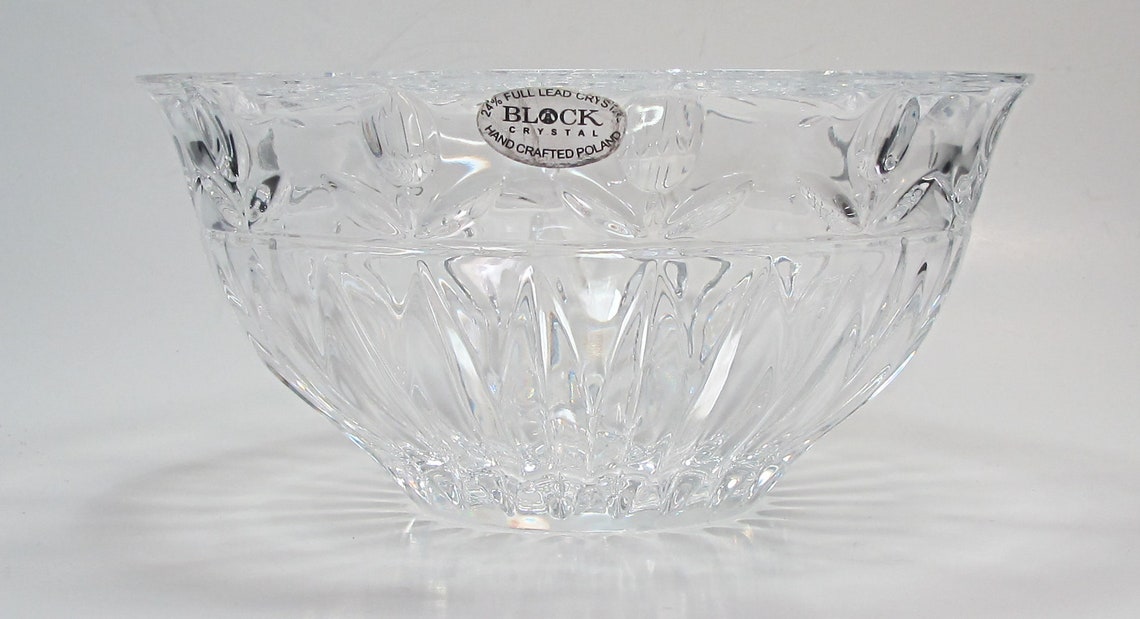 Vintage Signed Block Crystal Poland Hand Crafted Cut And Etsy