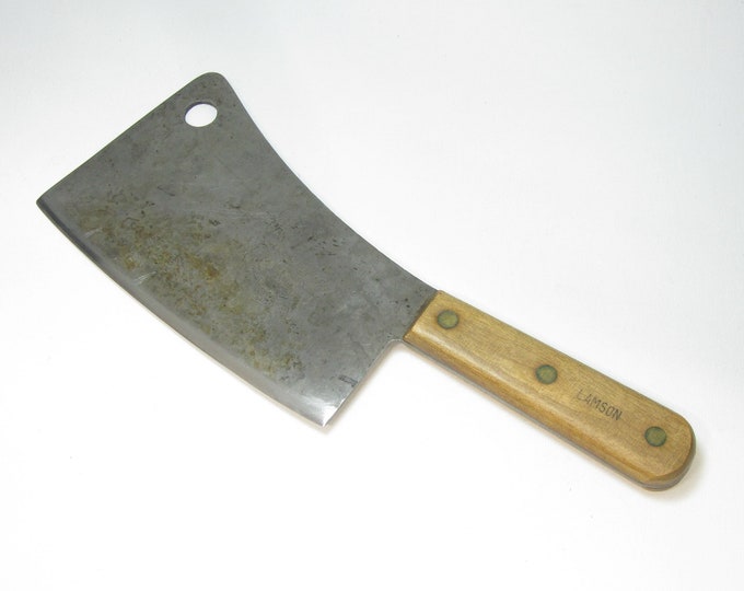 1950's Lamson & Goodnow Mfg USA Forged Carbon Steel Full Tang Oak ...