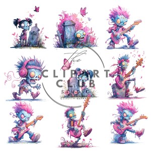 Whimsical Cute Zombies Halloween PNG Set | Spooky Cute Characters ...