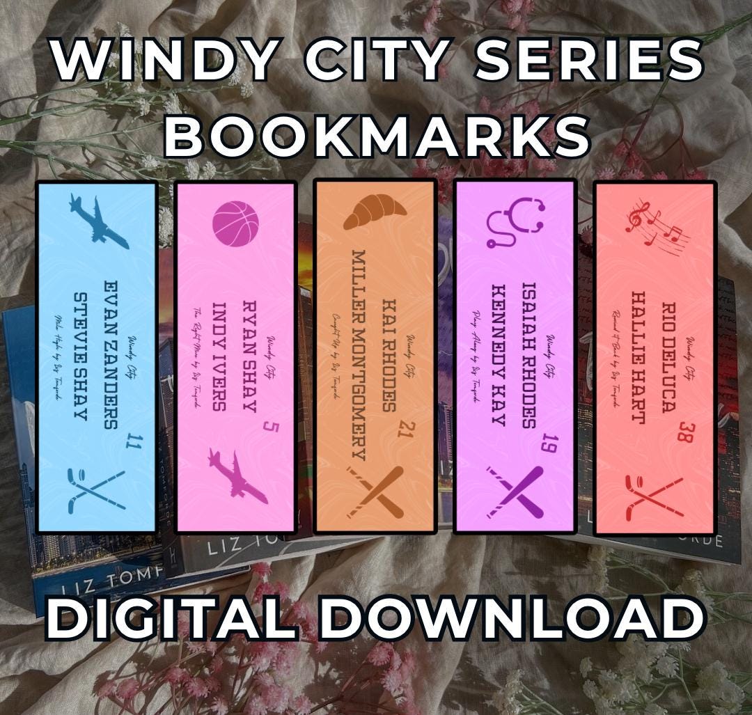 Windy City Series Bookmarks | Digital Download | Printable Romance ...