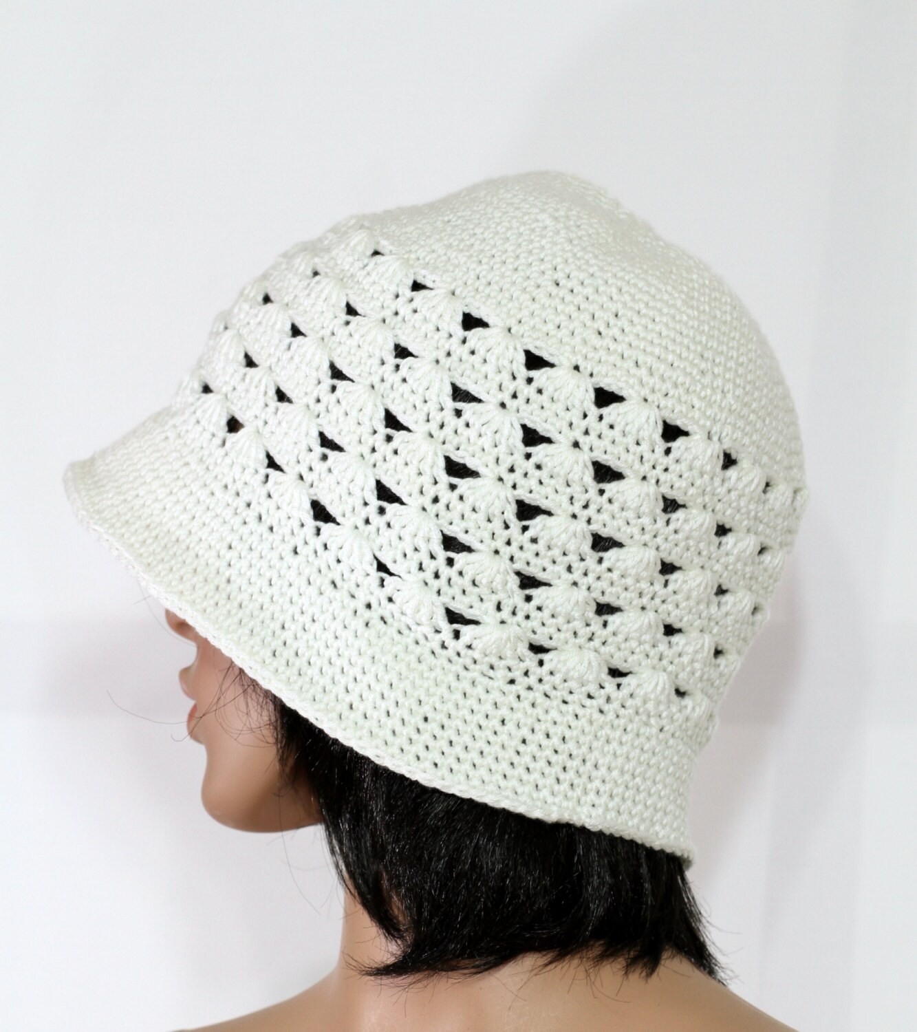 Off White Hat Crocheted Hat Caps and Beanies Winter Cap Winter Beanie ...