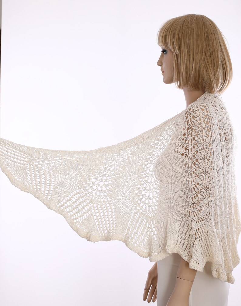 Ivory Shawl Knit Shawl Scarf Hand Knit Shawl Wedding Shawl Wedding Wrap ...