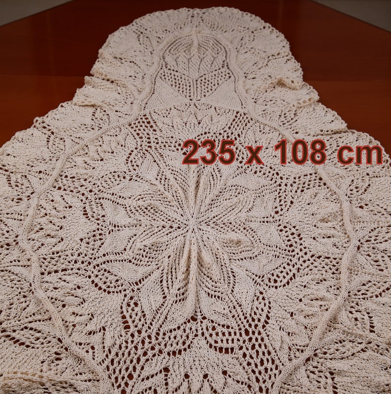 Cream Knitted Table Runner Creamtable Runner Off-whitetable Cloth Table ...