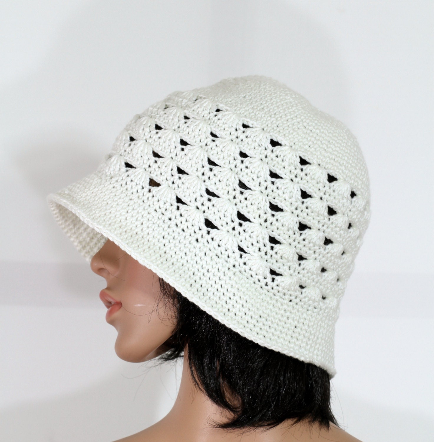 Off White Hat Crocheted Hat Caps and Beanies Winter Cap Winter Beanie ...