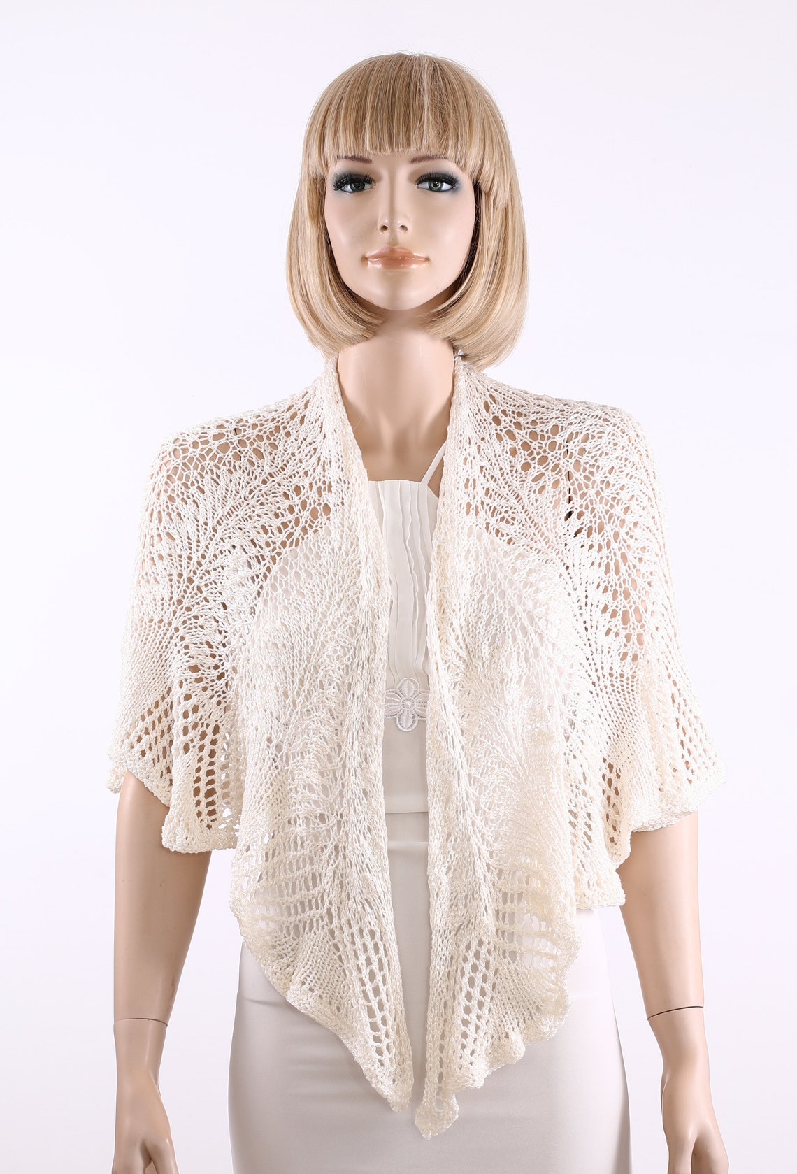 Ivory Shawl Knit Shawl Scarf Hand Knit Shawl Wedding Shawl - Etsy