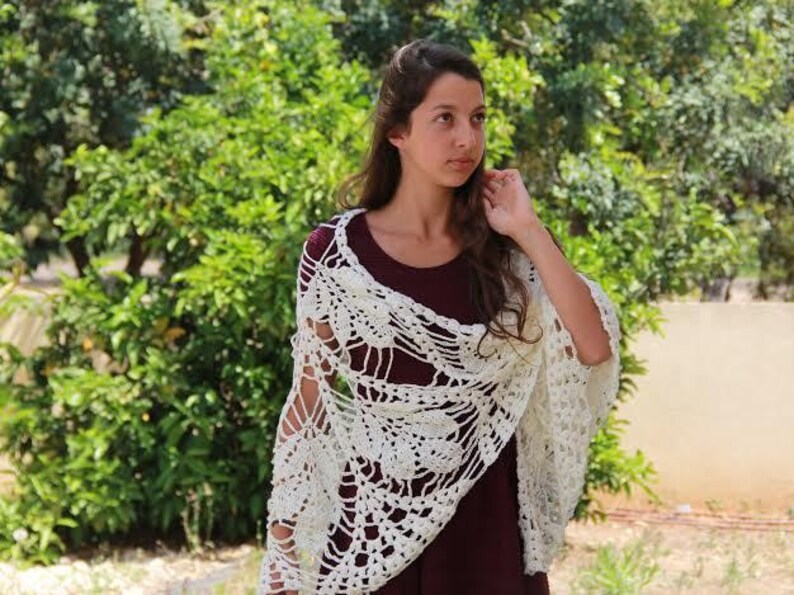 Ivory off White Shawl Lace Knit Shawl Wedding Shawl Wraps Shawls Ivory ...