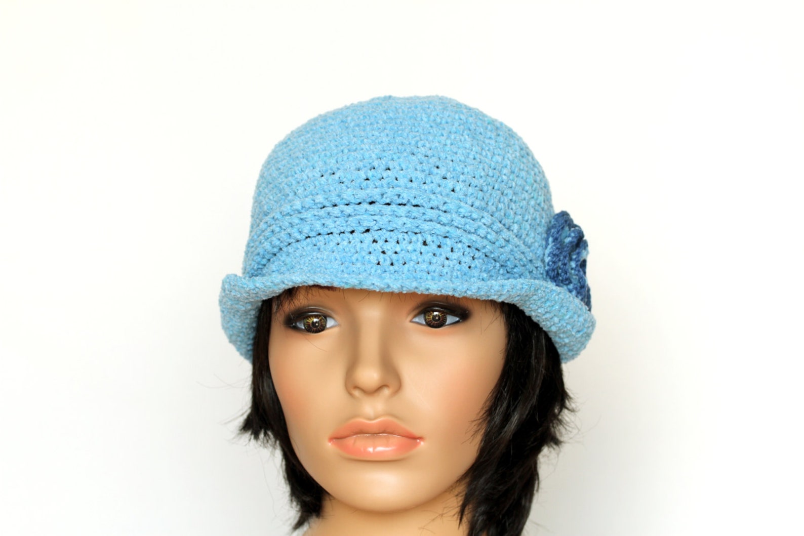 Blue Hat Caps and Beanies Crocheted Hat Winter Cap Winter Beanie Hand ...