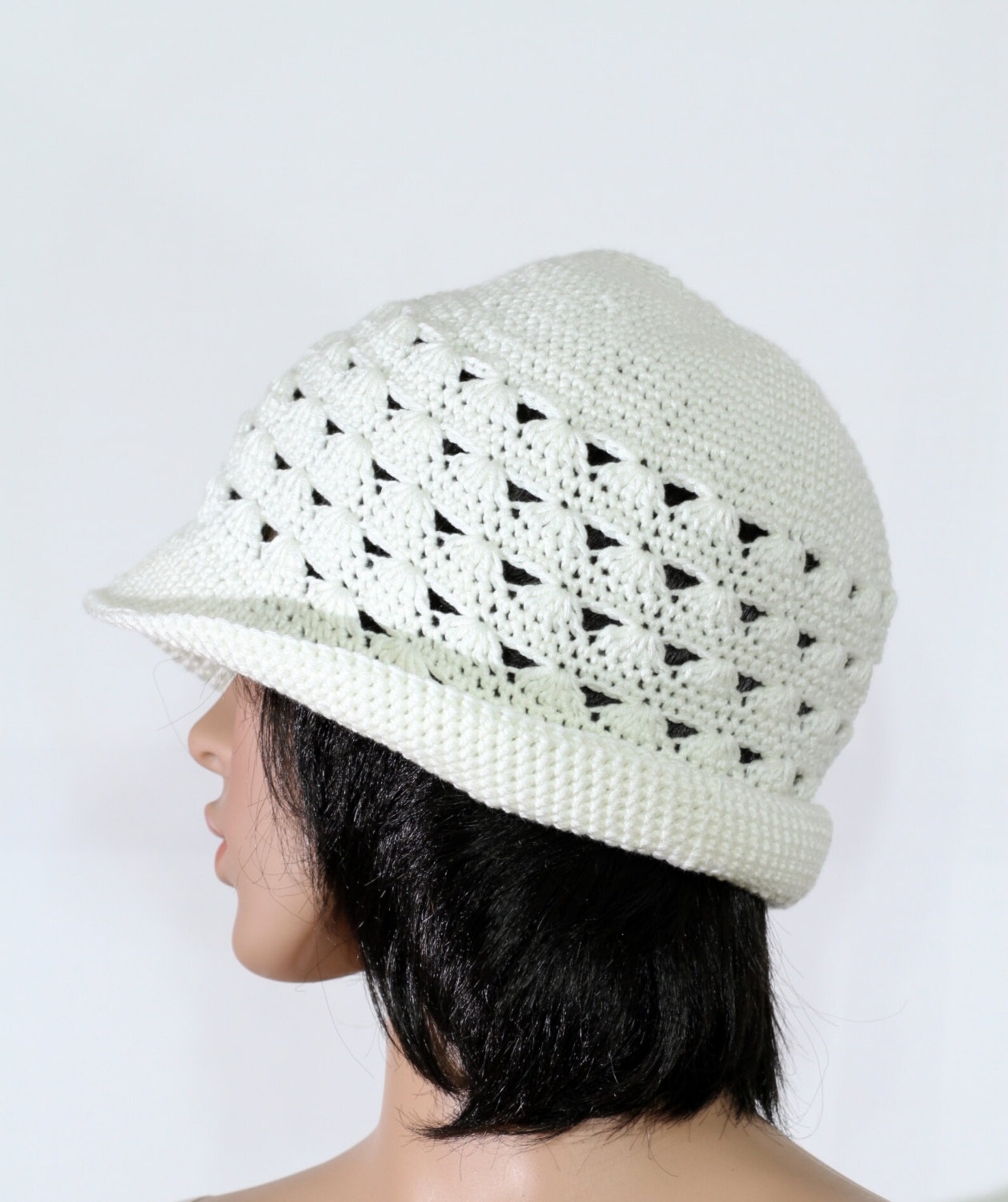 Off White Hat Crocheted Hat Caps and Beanies Winter Cap Winter Beanie ...