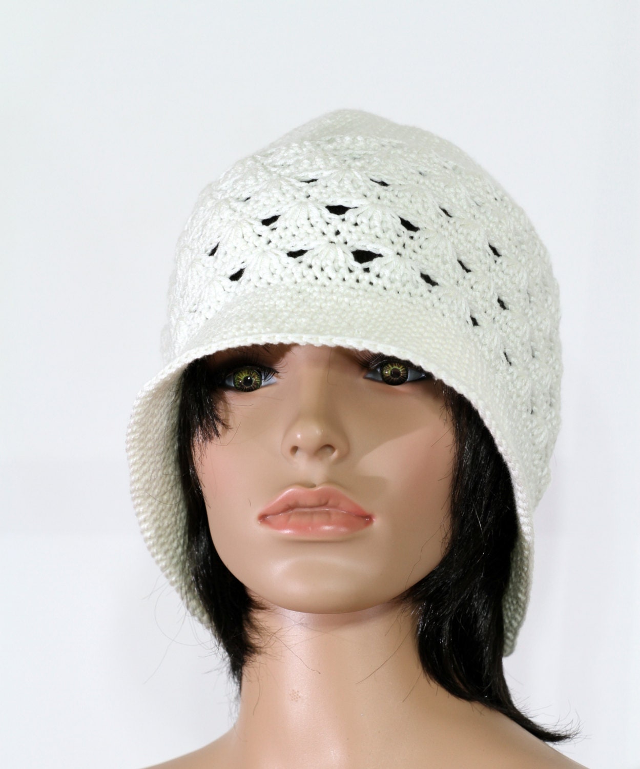 Off White Hat Crocheted Hat Caps and Beanies Winter Cap Winter Beanie ...