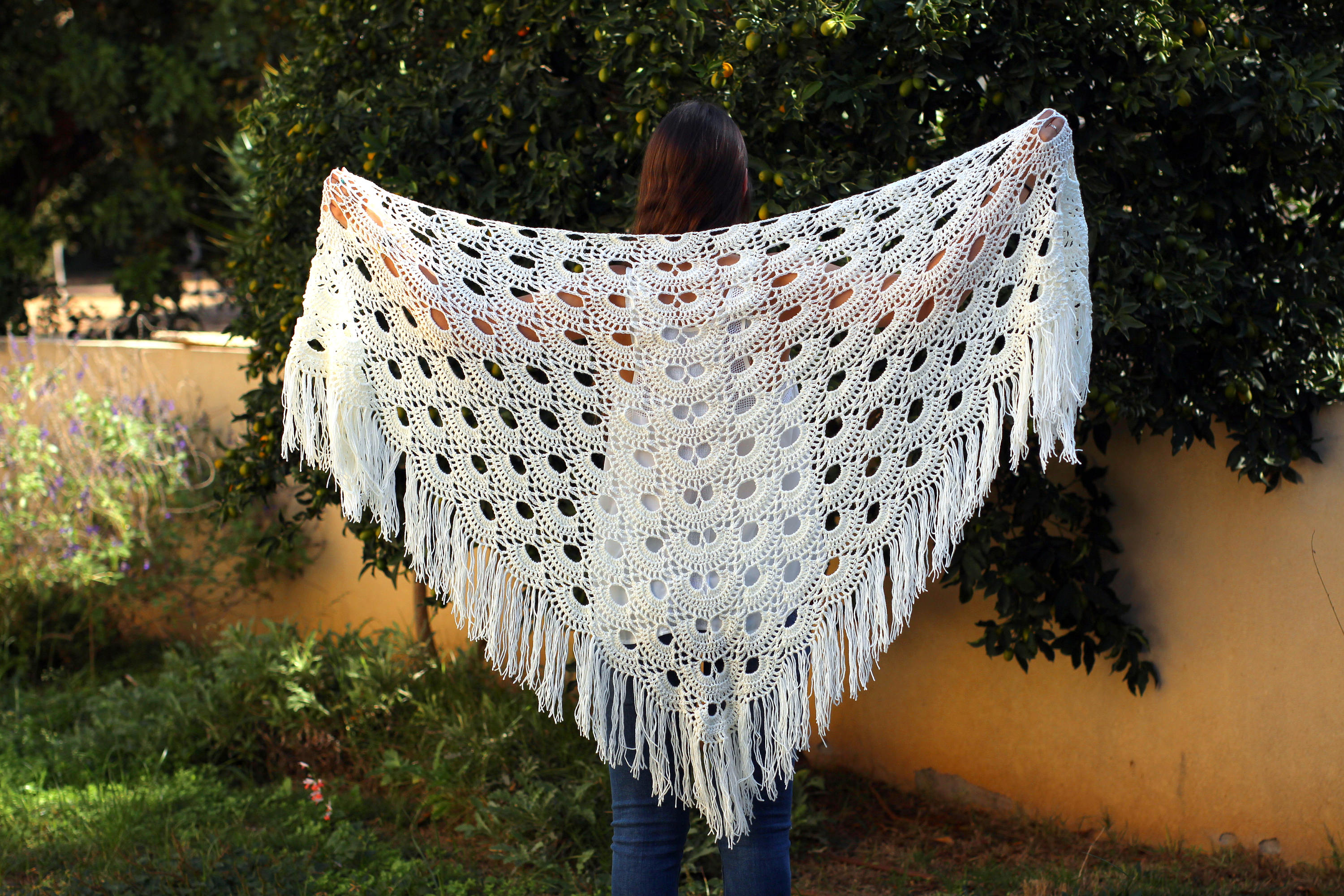 Off White Shawl Ivory Wraps Shawls Crocheted Wrap Shawl Evening Lace ...