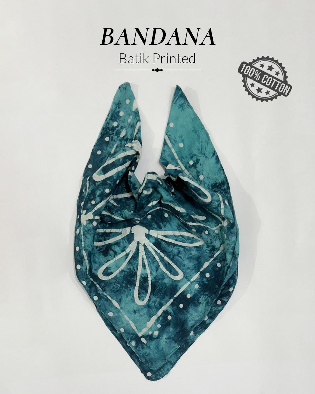 Batik Block Print Cotton Bandana Scarf: Eco-friendly Head Wrap - Etsy