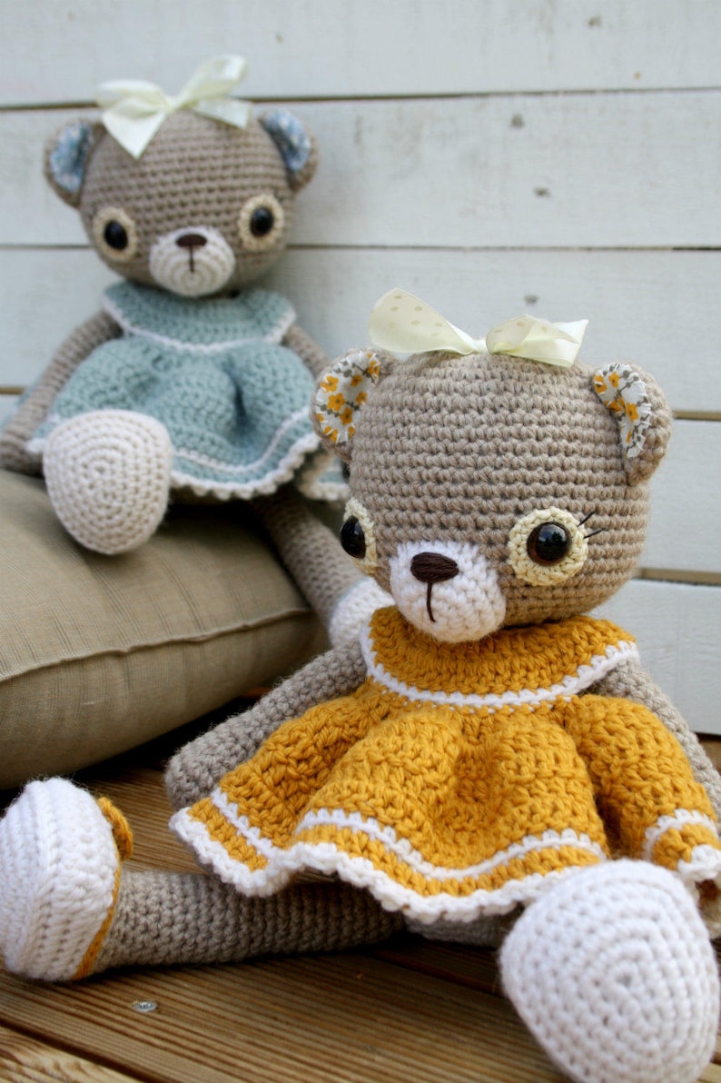 Crochet Doll Dress Pattern Teddy Bear Dress Doll Clothes - Etsy UK