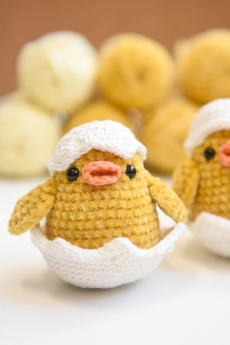 Little Chick in an Egg Shell Amigurumi Pattern Crochet Easter ...