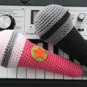 Crochet Microphone Pattern - Amigurumi Superstar Microphone Musical Toy ...
