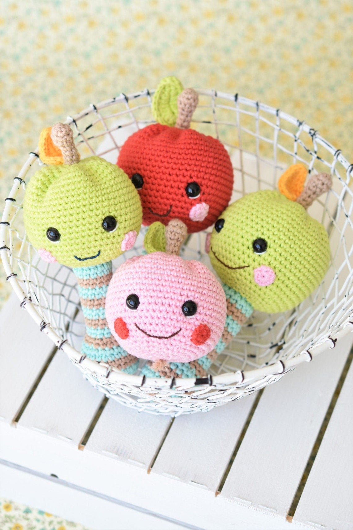 Amigurumi Pattern - Happy Apple Rattle - Crochet Baby Rattle, Printable ...