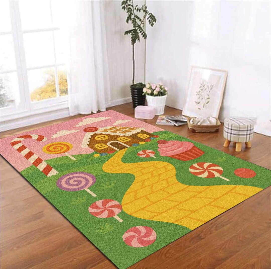 Hand-tufted Candy Land Rug: Whimsical Kids Playroom Nursery Carpet - Etsy