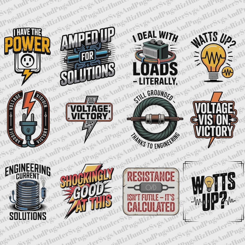 Electrical Engineer Clipart Bundle - Funny Electrician Quotes PNG ...