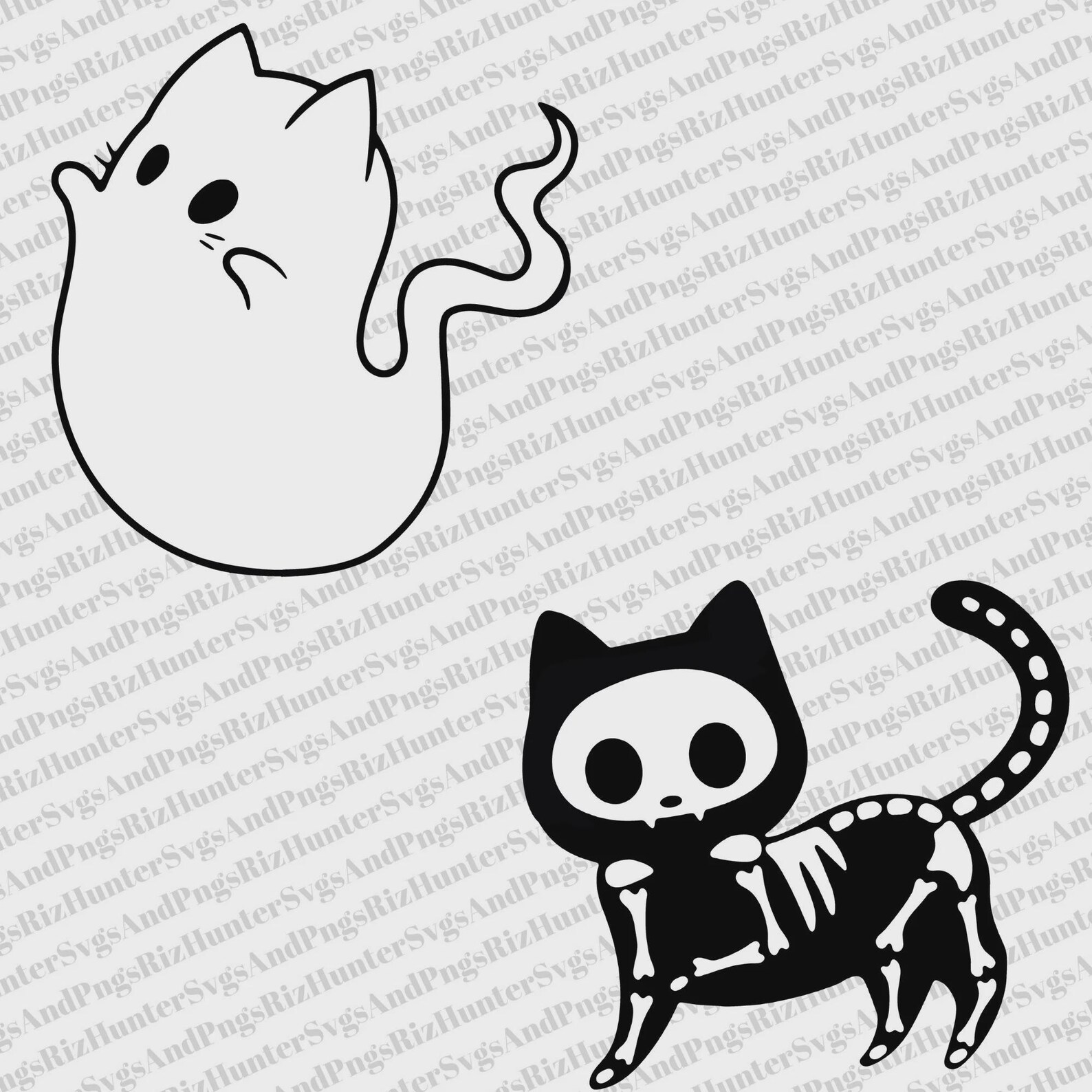 Halloween Cat SVG Bundle: Spooky Kitty Clipart for Cricut (digital ...