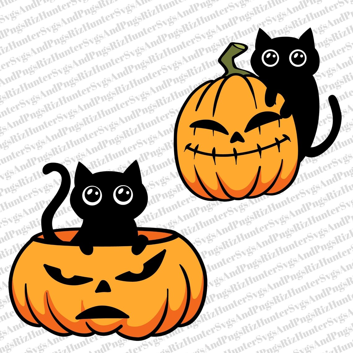 Halloween Cat SVG Bundle: Spooky Kitty Clipart for Cricut (digital ...