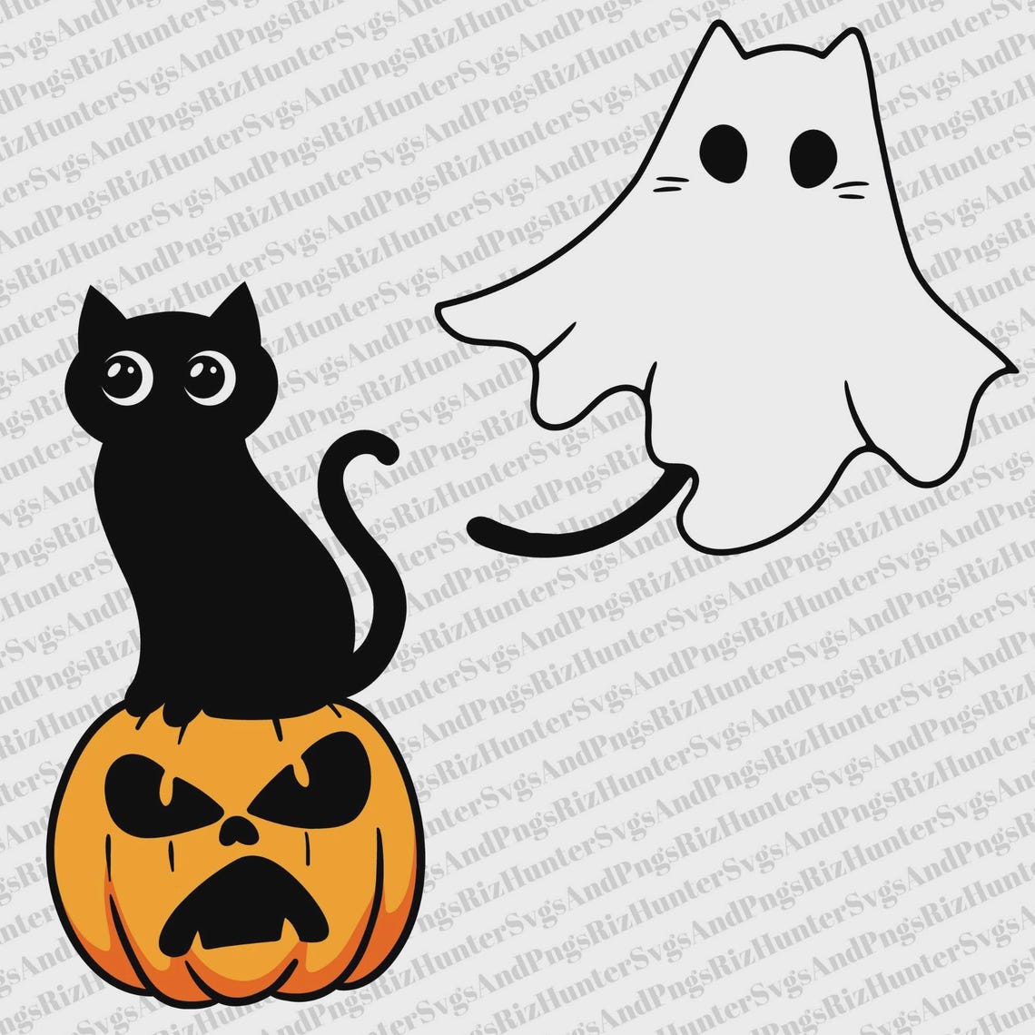 Halloween Cat SVG Bundle: Spooky Kitty Clipart for Cricut (digital ...