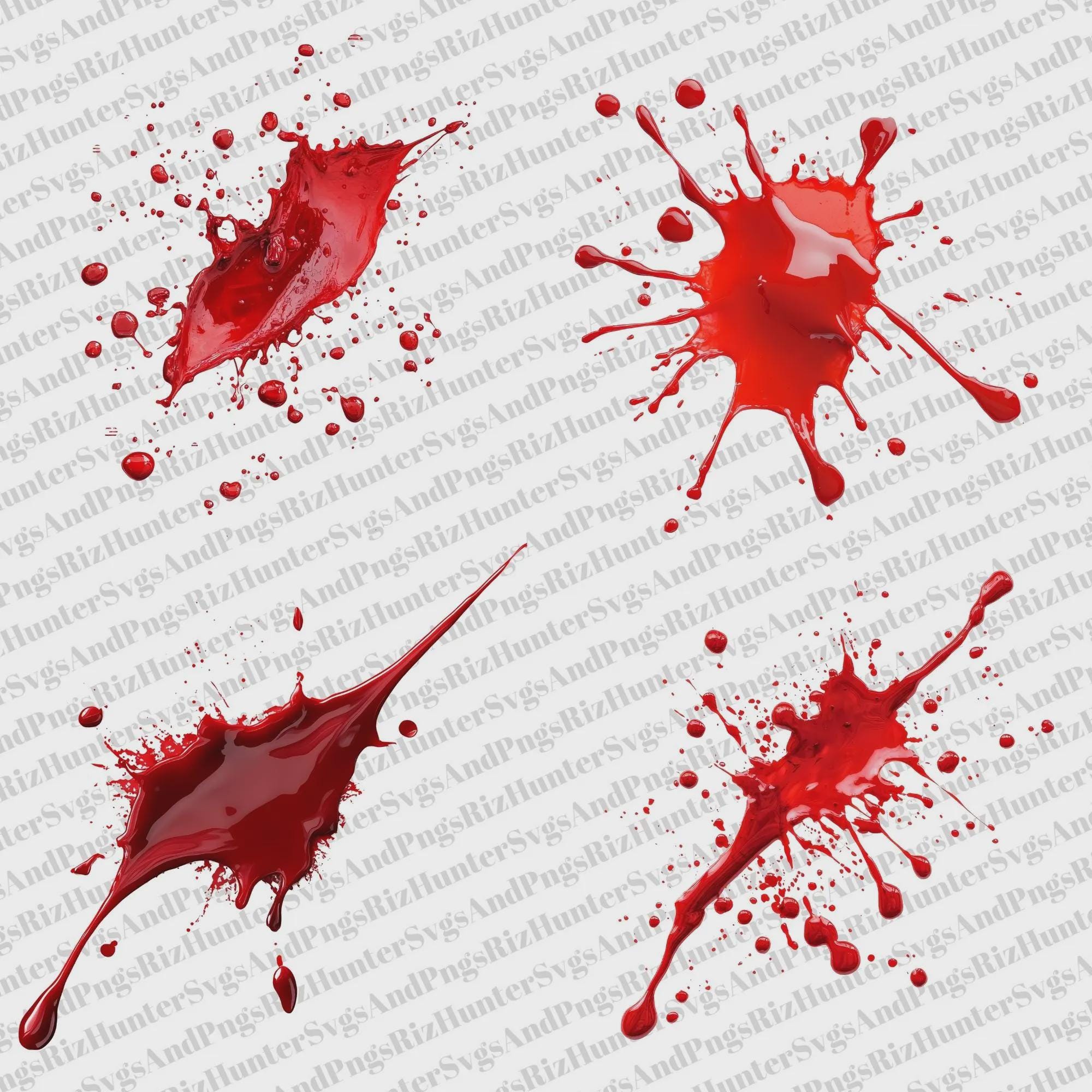 Blood Splatter PNG Bundle, Horror Halloween Clipart (21 Files) - Etsy