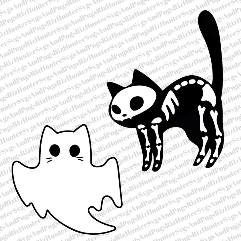Halloween Cat SVG Bundle: Spooky Kitty Clipart for Cricut (digital ...