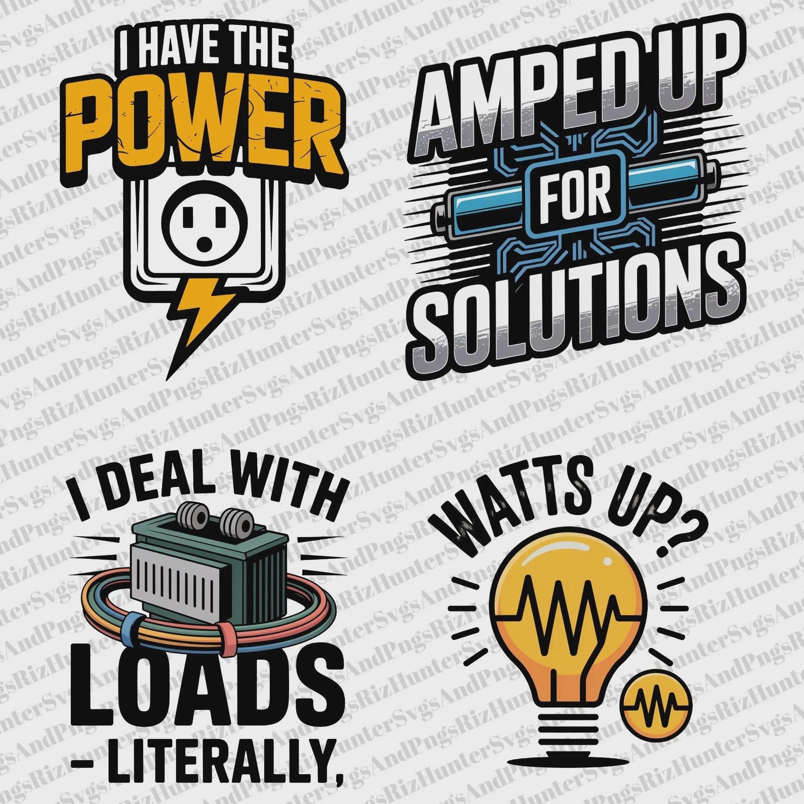 Electrical Engineer Clipart Bundle - Funny Electrician Quotes PNG ...