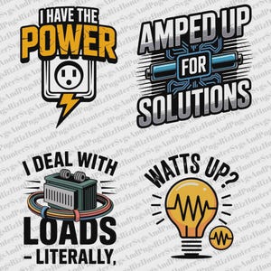 Electrical Engineer Clipart Bundle - Funny Electrician Quotes PNG ...