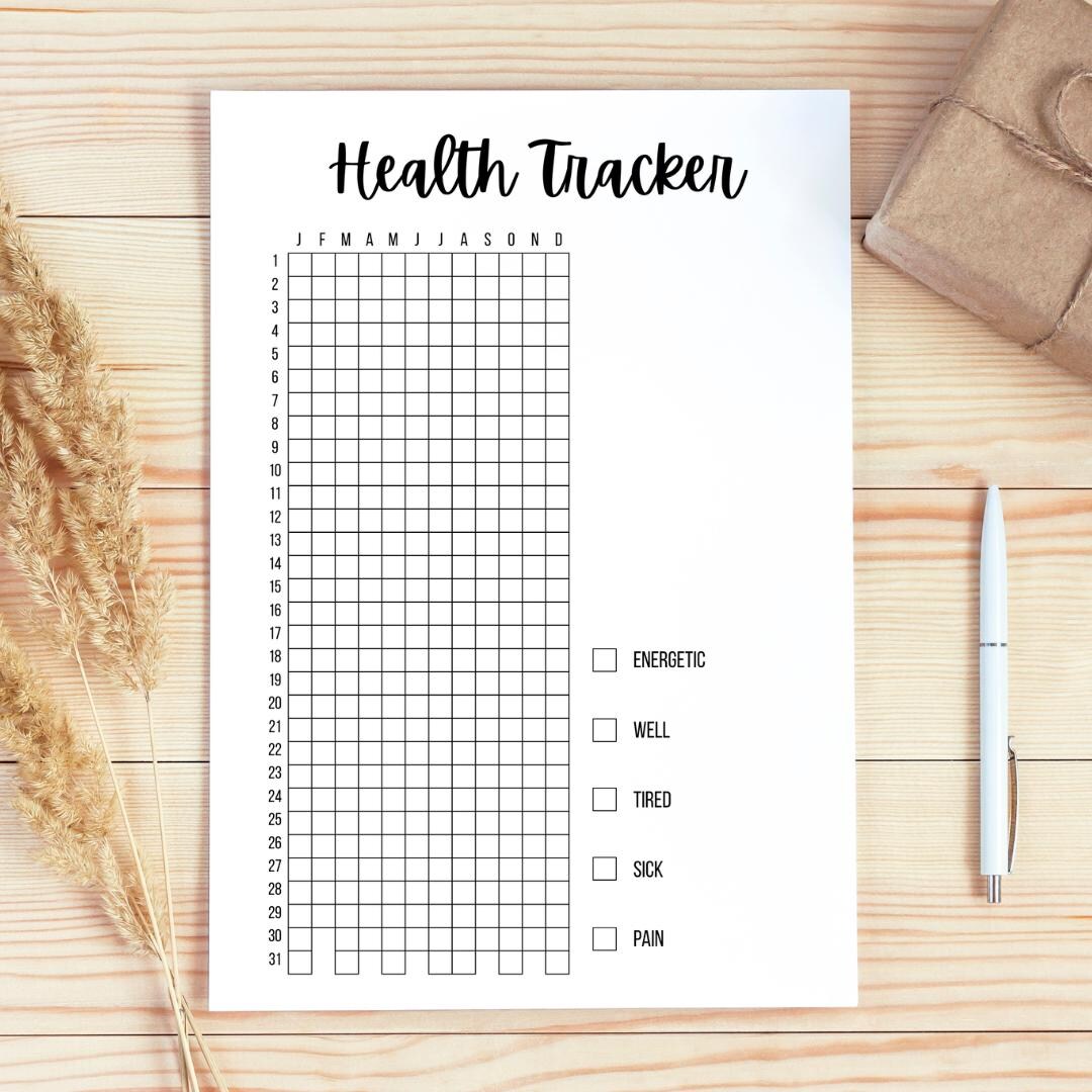 Health Tracker Printable, Health Tracker Template, Wellness Tracker ...