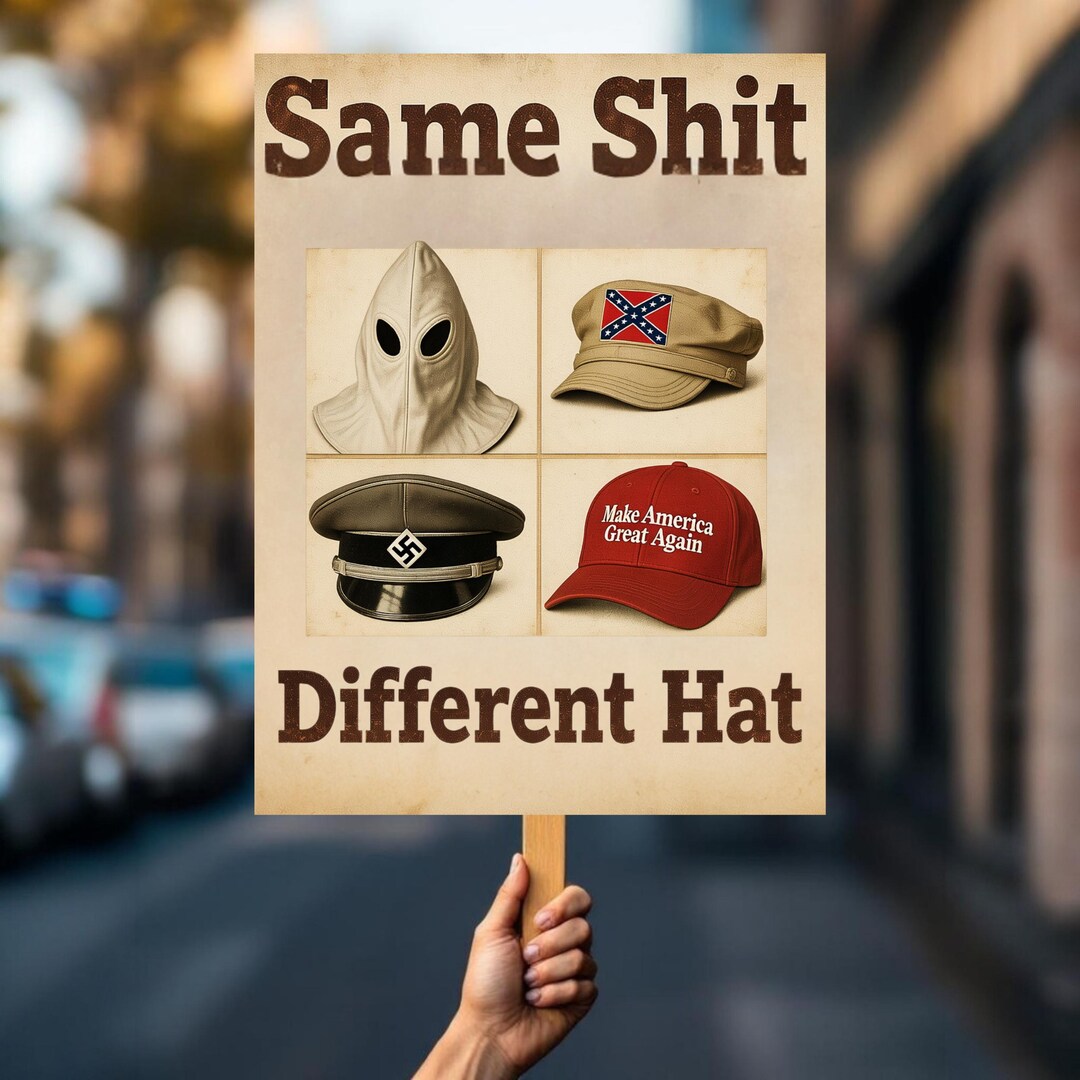 Trump No Kings Protest Sign, Poster Same Shit Different Hat Poster ...