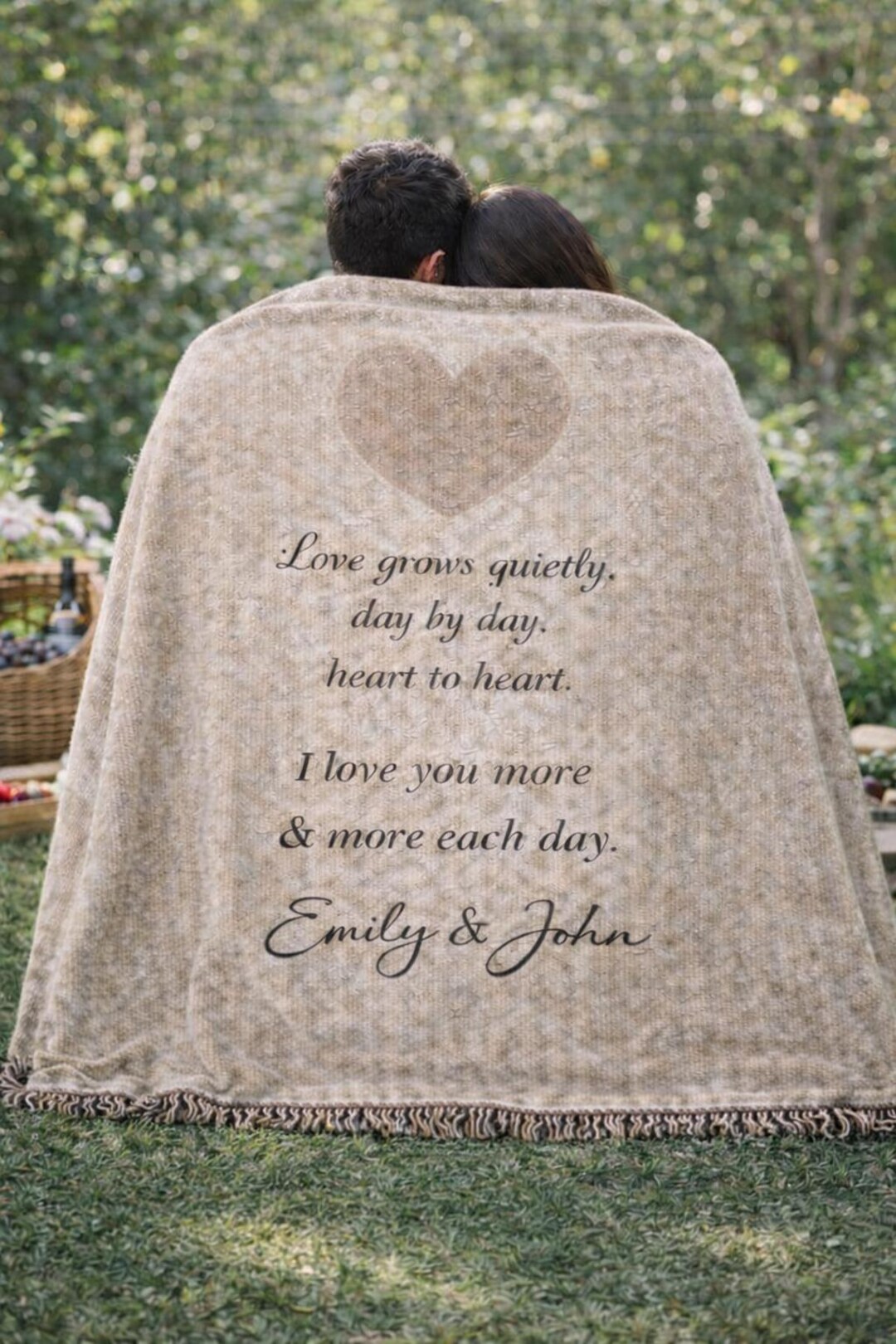 Personalized Couple Blanket With Names – Romantic Valentine’s Day Gift ...