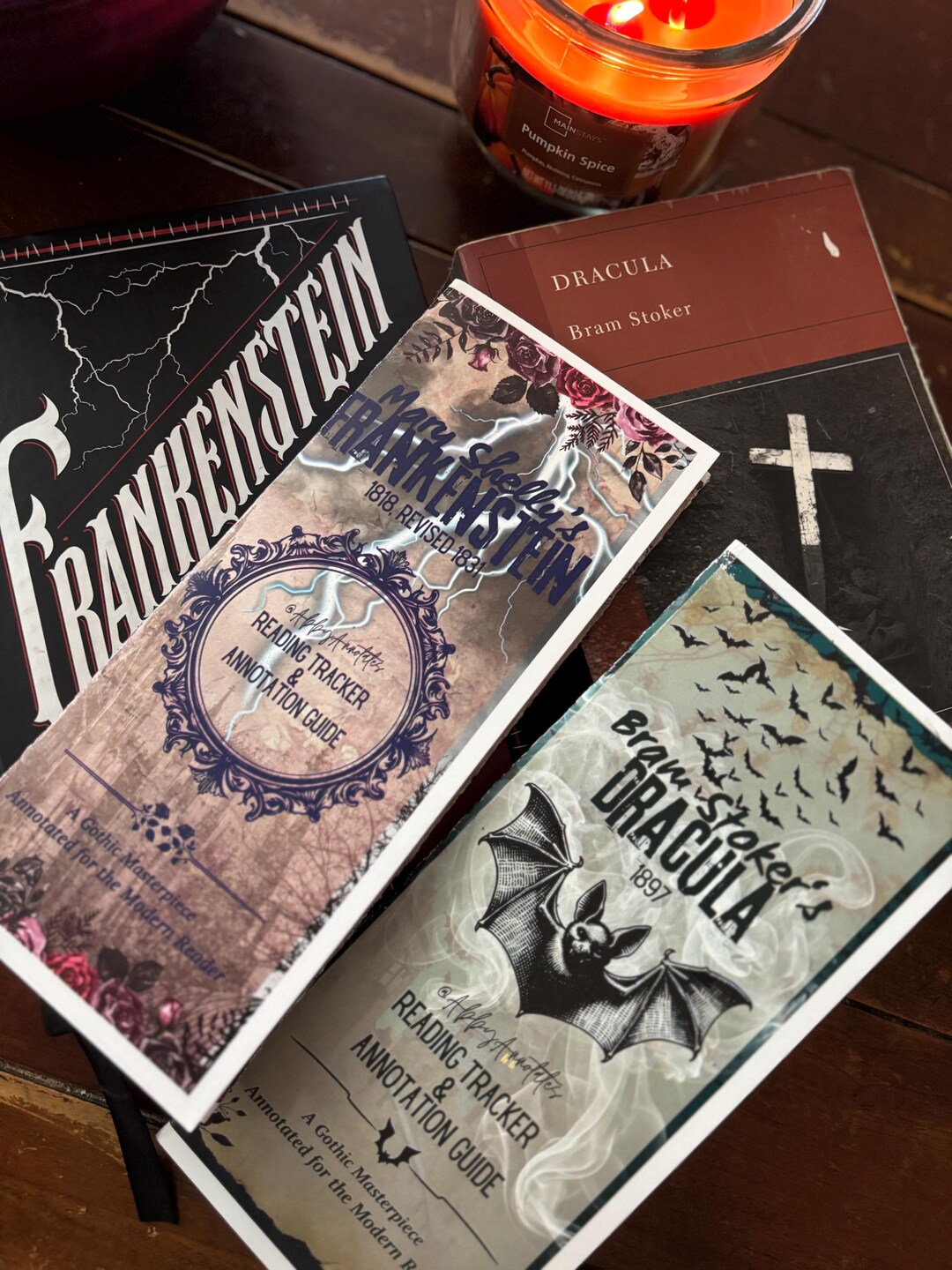 Frankenstein & Dracula Reading Tracker Bundle: Gothic Horror Bookmarks ...