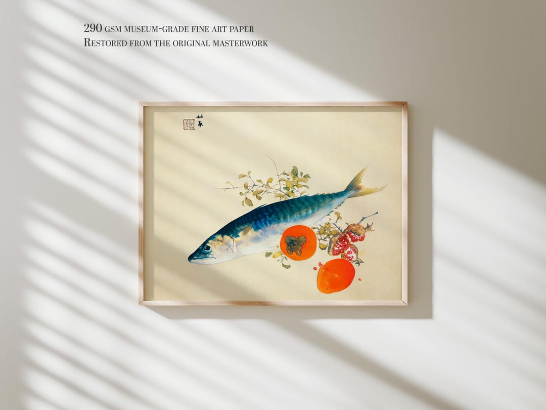 Autumn Fish and Fruits by Takeuchi Seihō, Japanese Fine Art Print ...