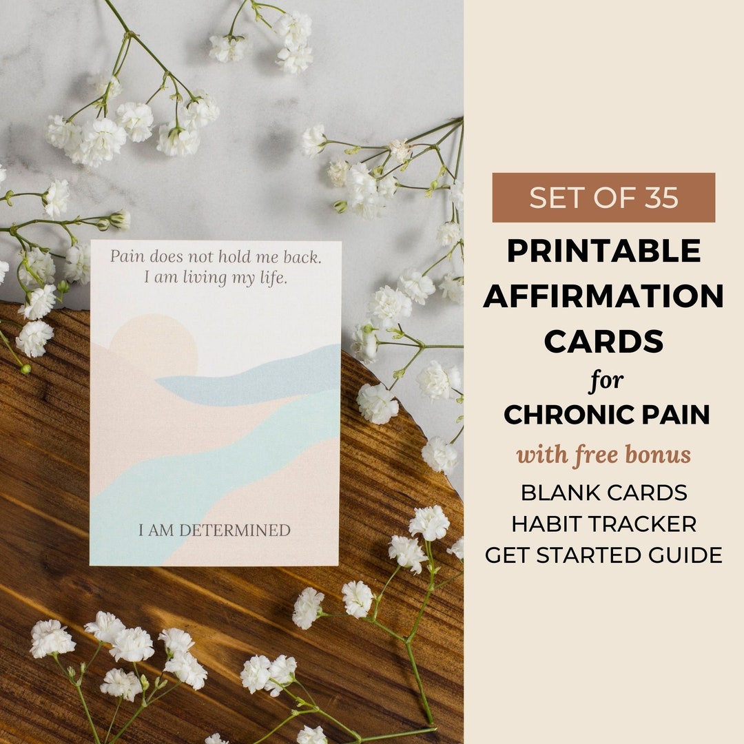 35 Chronic Pain Printable Affirmation Cards, Spoonie Mindfulness Cards ...
