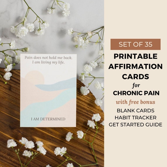 35 Chronic Pain Printable Affirmation Cards Spoonie - Etsy