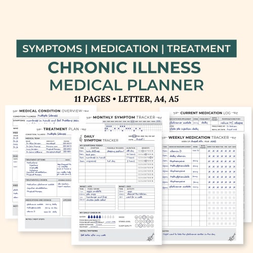 Chronic Illness Health Care Planner Medical Information - Etsy