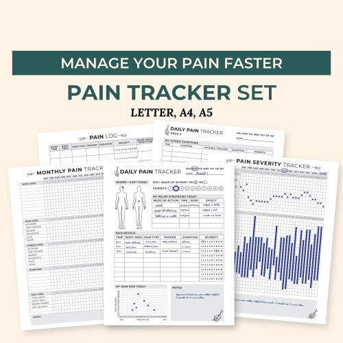 Chronic Pain Tracker Printable Headache Diary Spoonie - Etsy