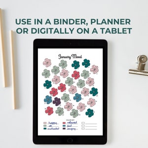 Monthly Mood Tracker Printable, Self Care Planner Adult Coloring Pages ...