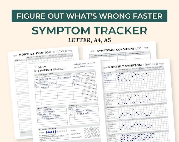 Annual Chronic Fatigue Tracker Printable Track Yearly Days With Chronic ...