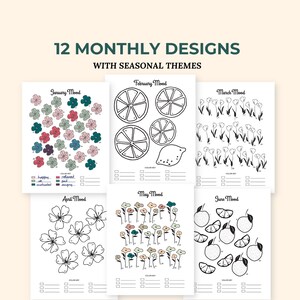 Monthly Mood Tracker Printable, Self Care Planner Adult Coloring Pages ...