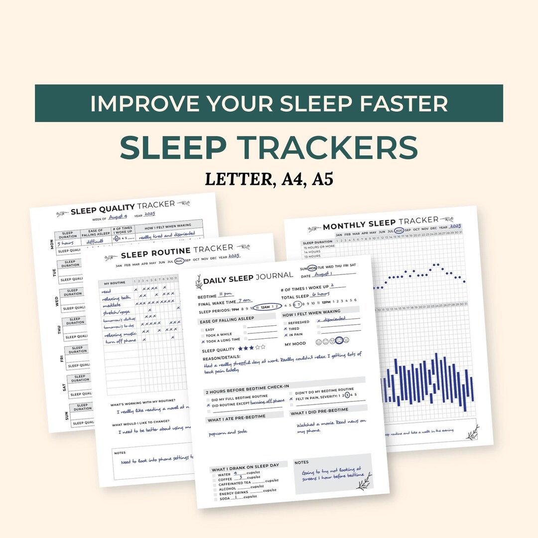 Sleep Tracker Printable, Sleep Diary, Health Tracker, Medical ...