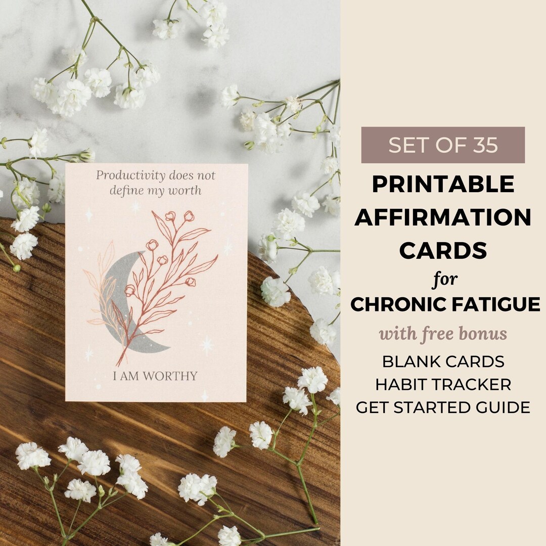 35 Chronic Fatigue Affirmation Cards Printable, Spoonie Mindfulness ...