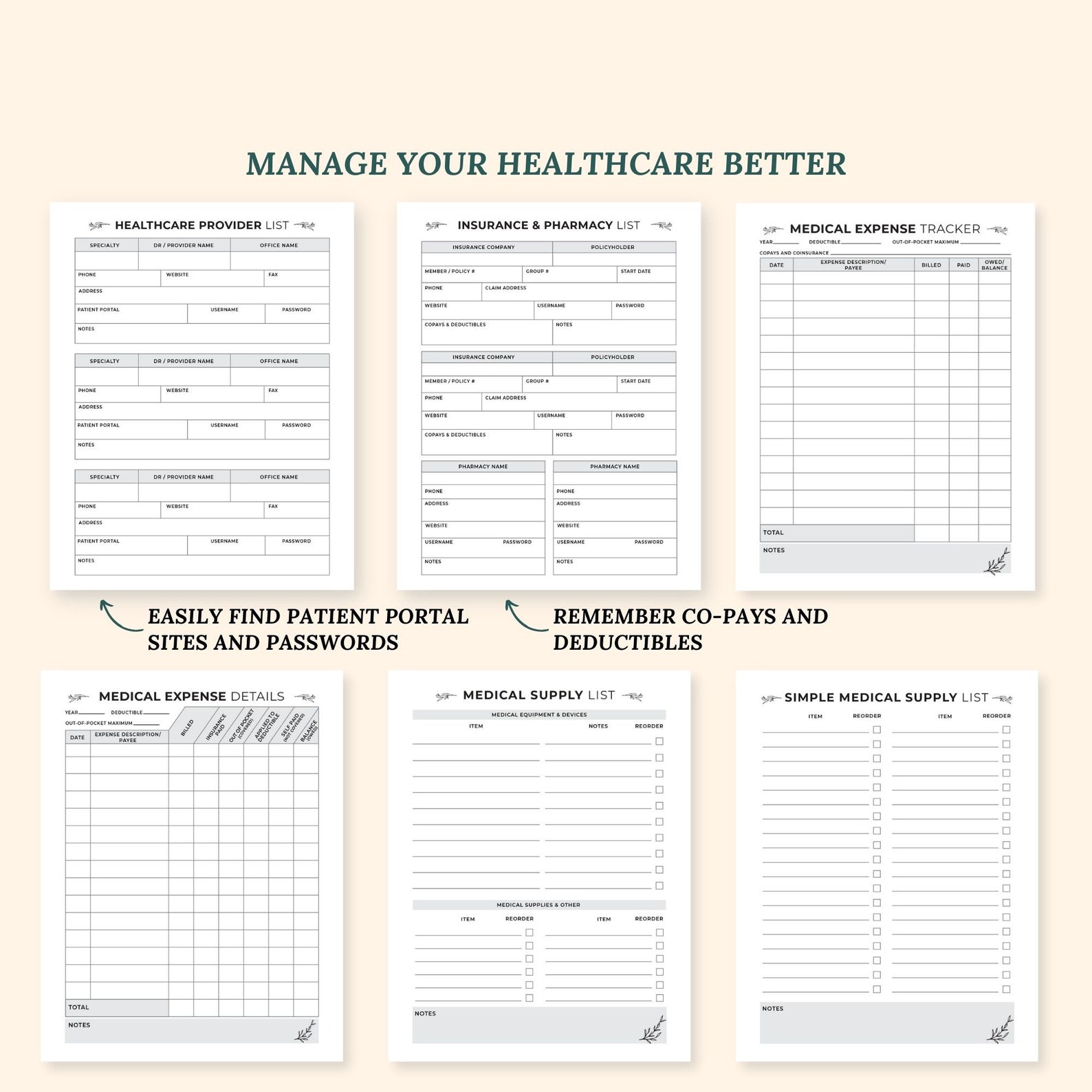 Chronic Illness Medical Binder, Medical Planner, Printable Caregiver ...